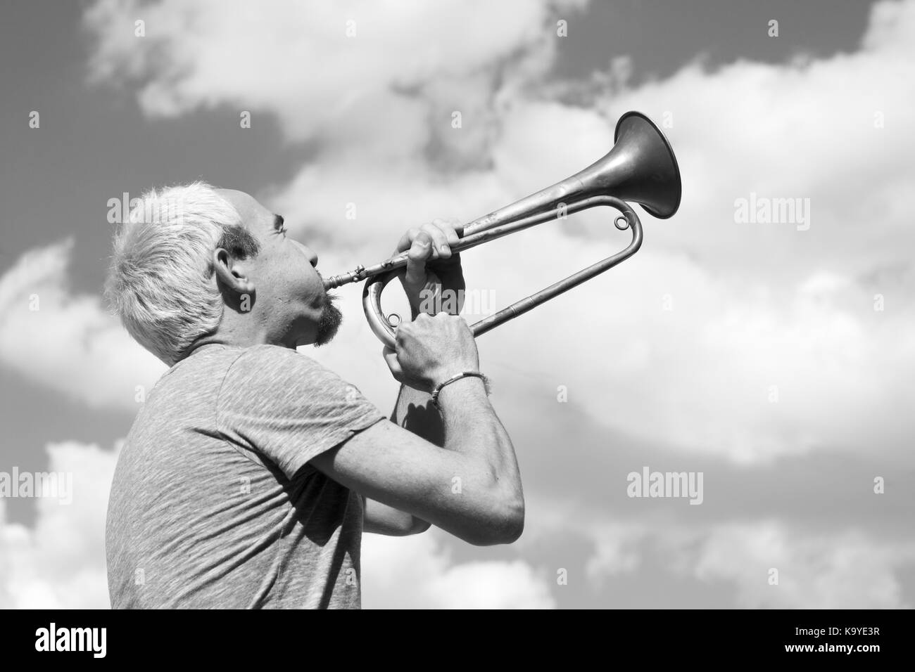 Trumpet funny Black and White Stock Photos & Images - Alamy