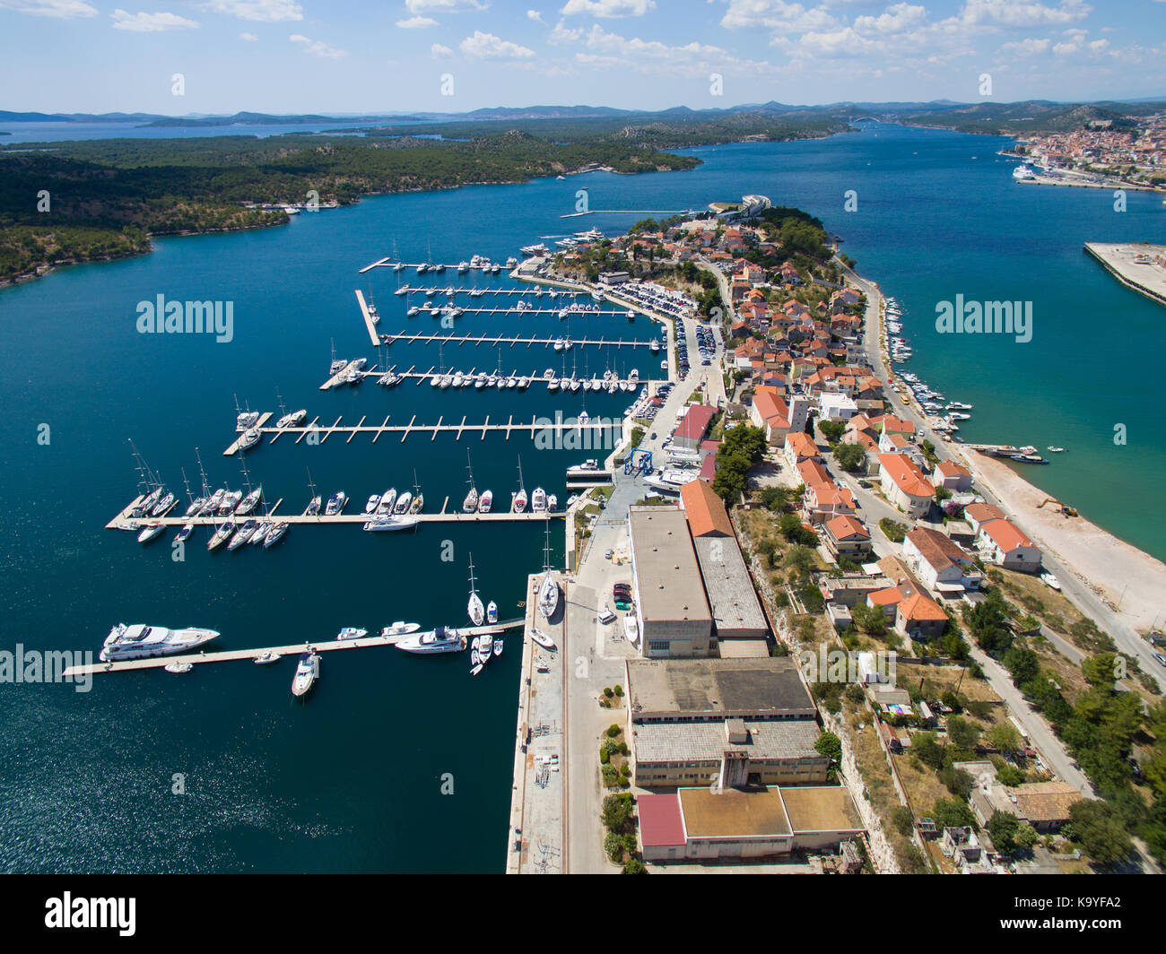 Aerial view of Sibenik in Croatia Stock Photo - Alamy