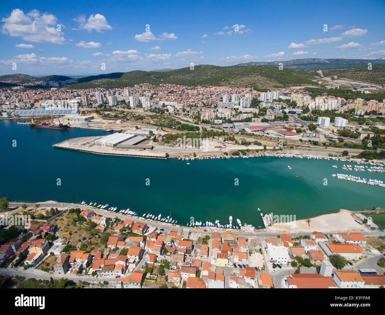 Aerial view of Sibenik in Croatia Stock Photo - Alamy