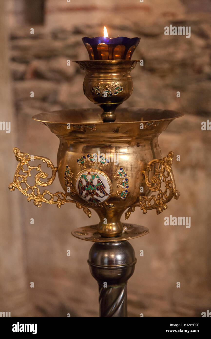 candle in crypt of Saint Dimitrios Stock Photo - Alamy