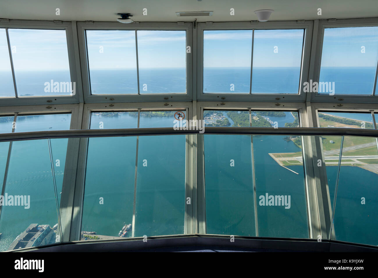 Toronto,Canada-august 2,2015:panoramic windows on the top of Cn tower ...
