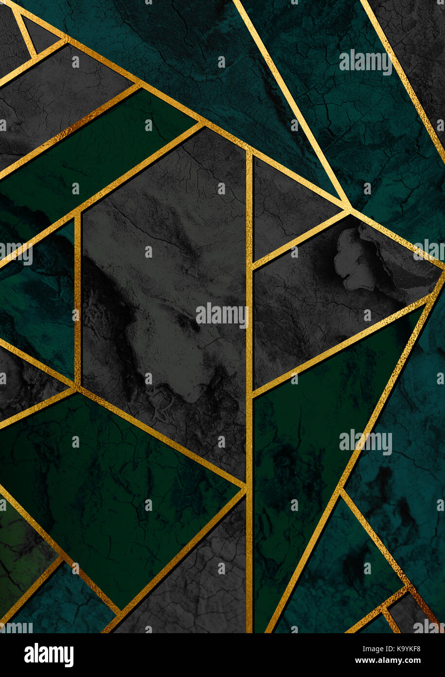 Modern colorful stylish abstract design poster with golden lines and ...