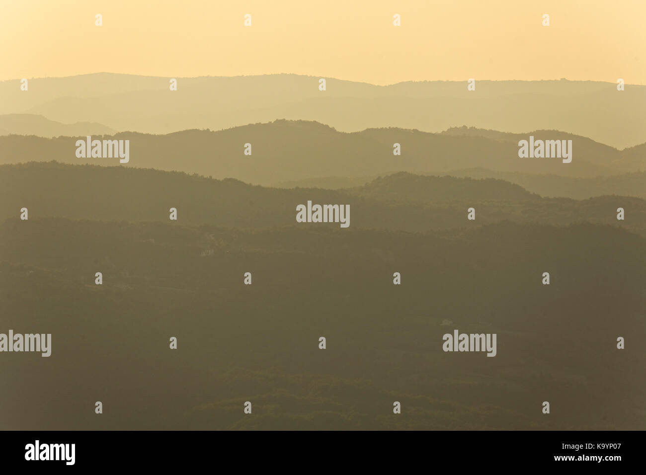 View on Istra from Ucka Nature Park in dusk Stock Photo - Alamy