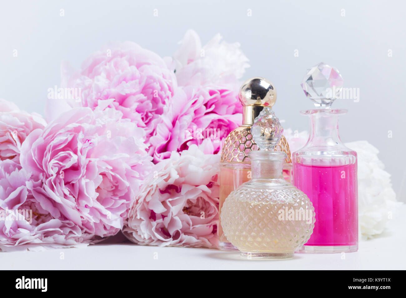 Peony essence vials Stock Photo - Alamy