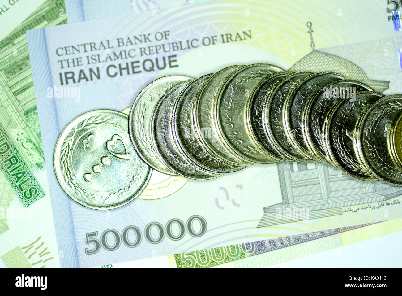 Close-up Iranian banknote and currency, Rials, Islamic Republic of Iran Stock Photo - Alamy