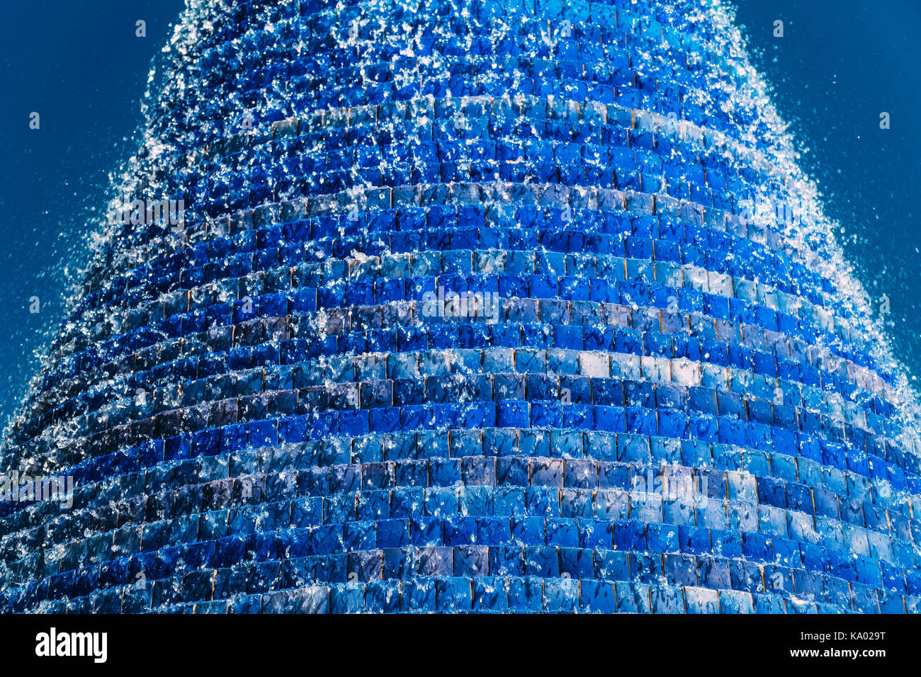Blue Fountain Marble Tiles Abstract Background Stock Photo - Alamy