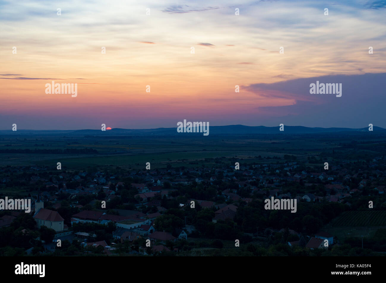 Sunset in Tarcal, Hungary Stock Photo - Alamy