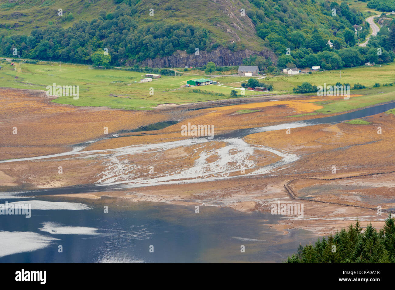 River Shiel running into Loch Duich, Northwest Highlands, Scotland, UK ...