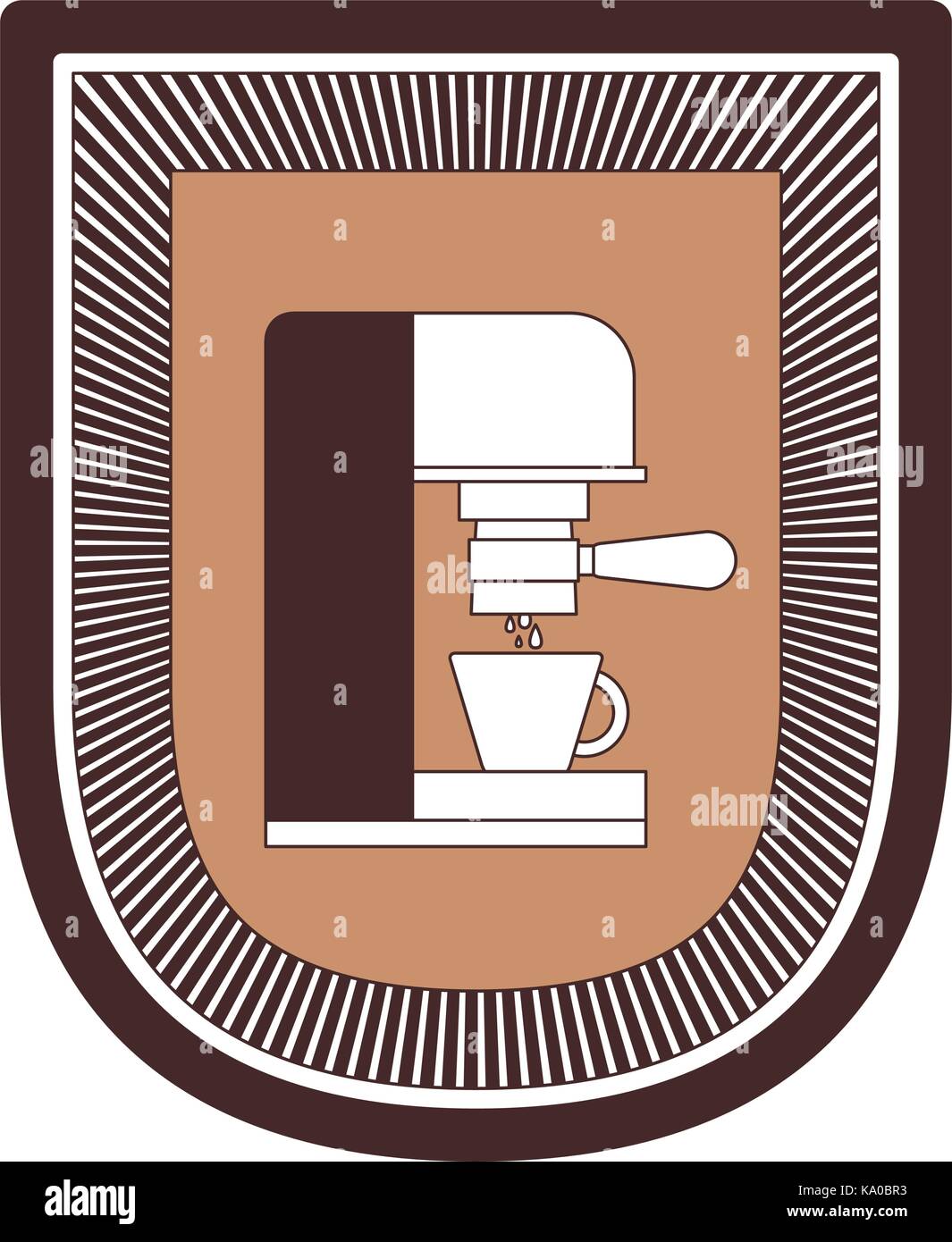 logo badge decorative of coffee espresso machine side view silhouette ...