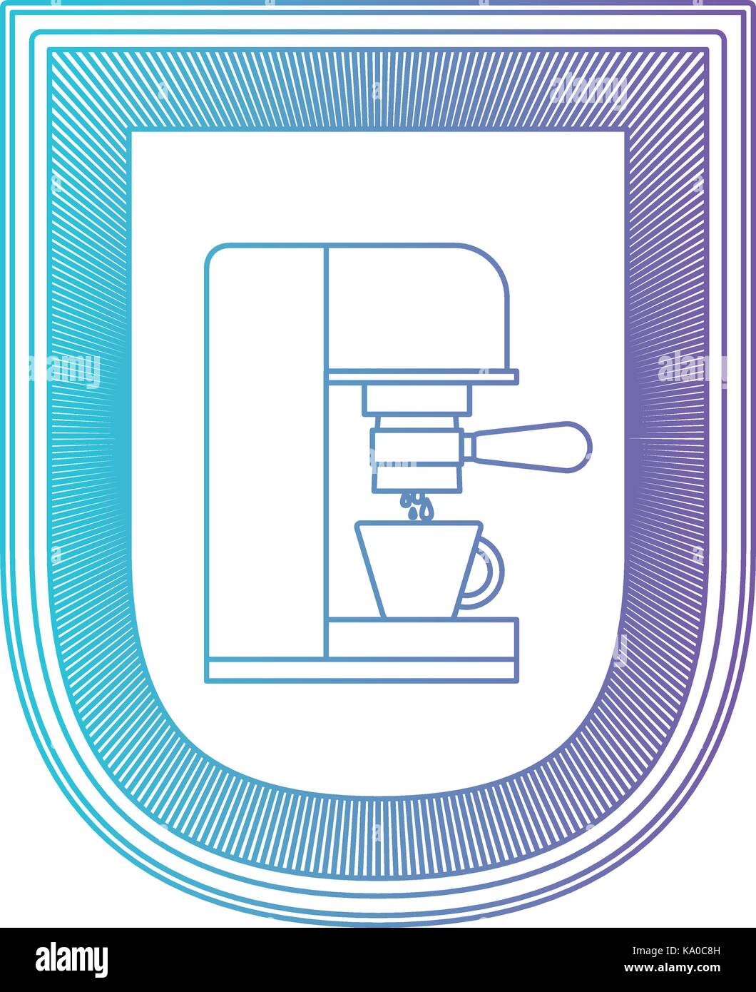 logo badge decorative of coffee espresso machine side view gradient ...