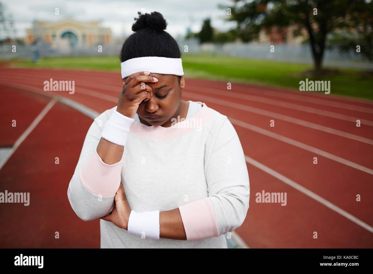 Exhausted after training Stock Photo - Alamy