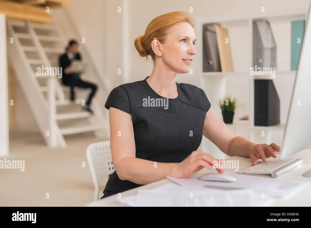 Interior Designer Focused on Work Stock Photo - Alamy