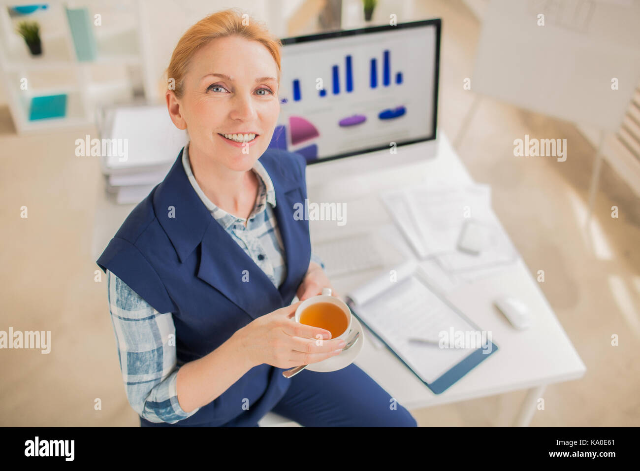 Taking Break from Work Stock Photo - Alamy