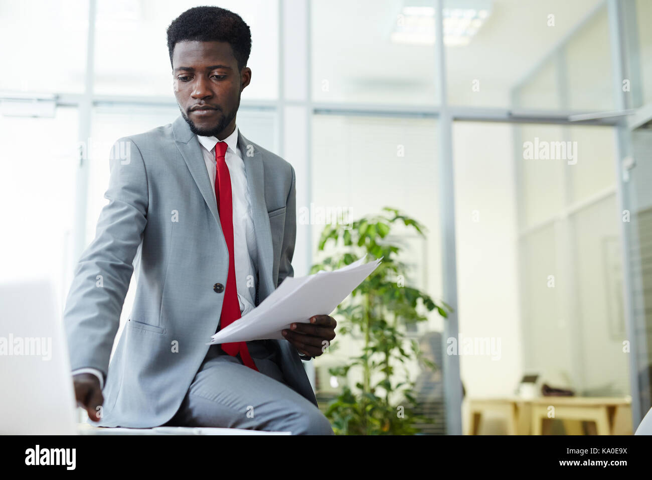 Portrait professional businessman worker using hi-res stock photography ...