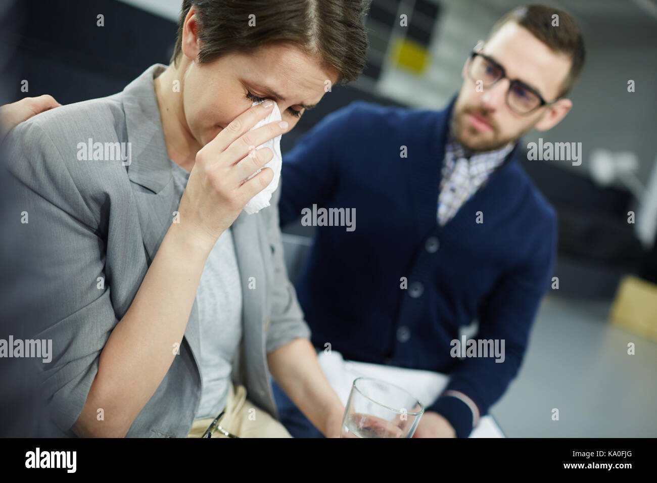 Woman in trouble Stock Photo - Alamy