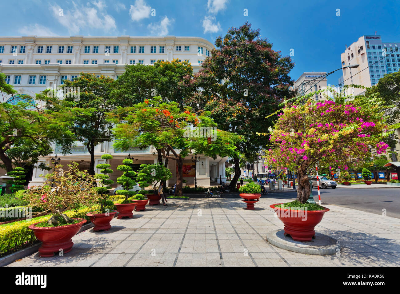 HO CHI MINH, VIETNAM - APRIL 28, 2014: View at one of central streets ...