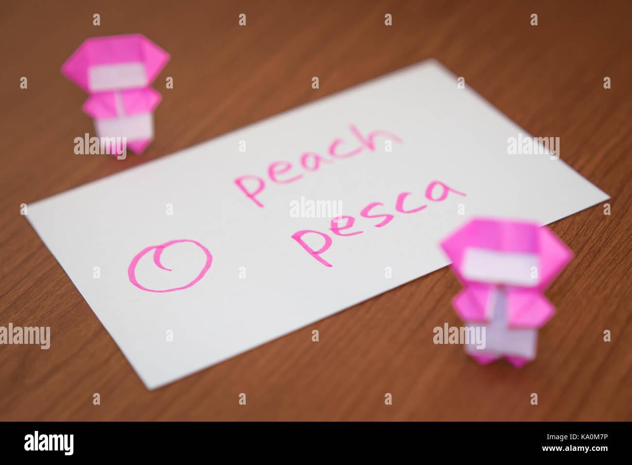 Italian; Learning New Language with Fruits Name Flash Cards Stock Photo ...