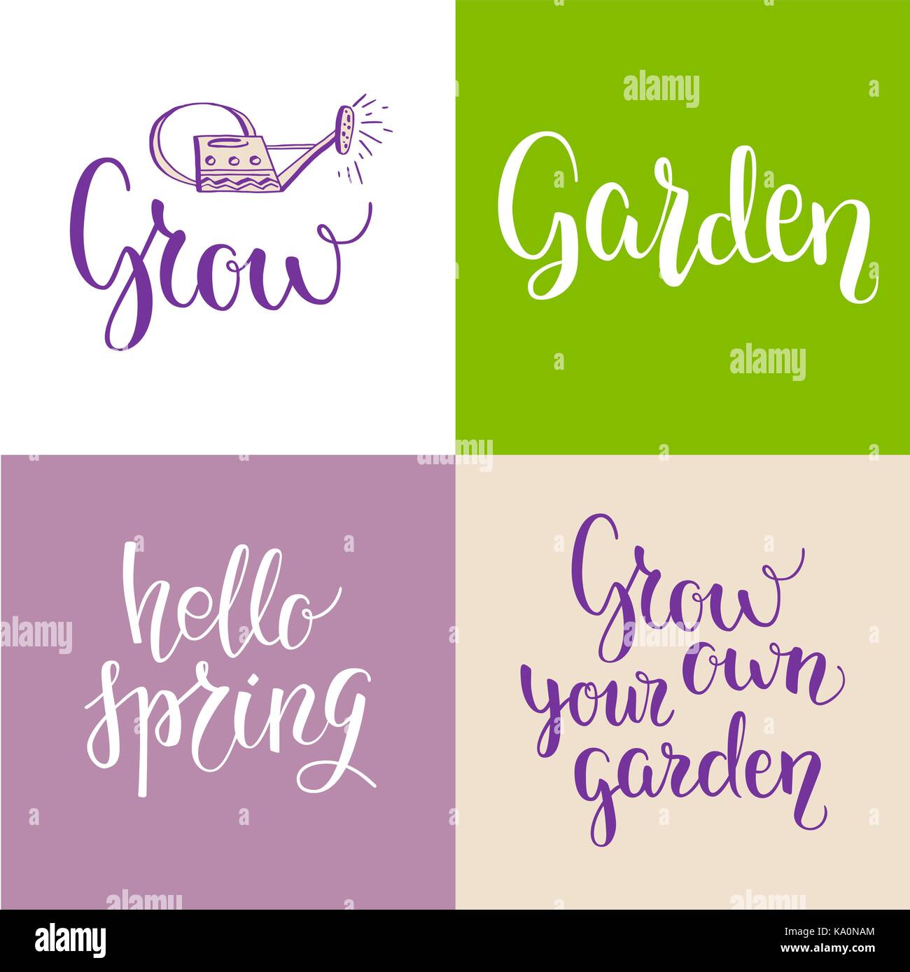 Green garden lettering Stock Vector Image & Art - Alamy