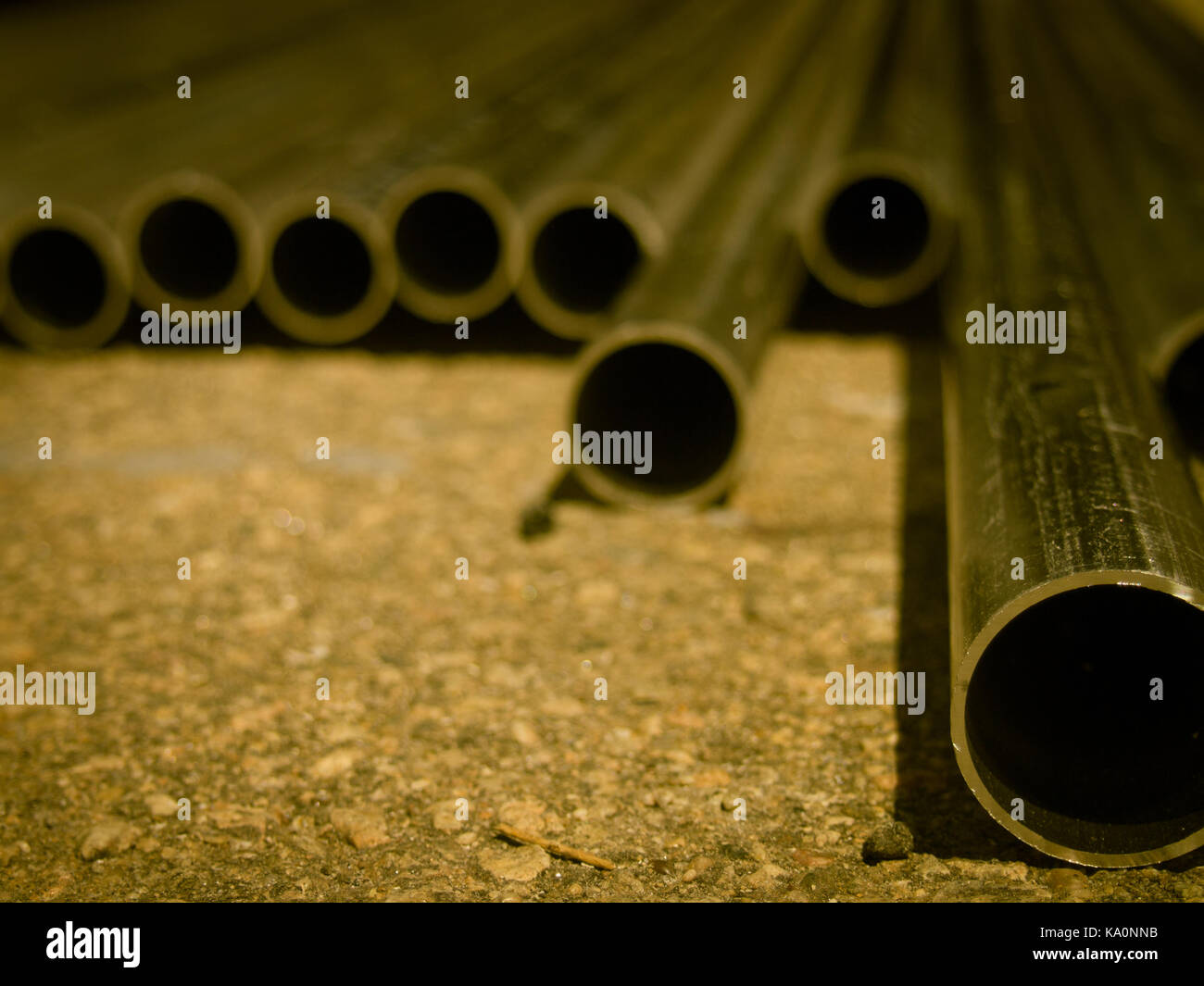 Stack of Many Pipes at the Construction Site Stock Photo - Alamy