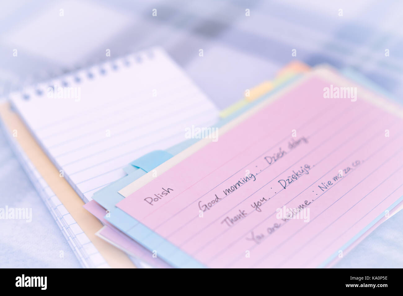 Polish; Learning New Language Writing Greetings on the Notebook Stock ...