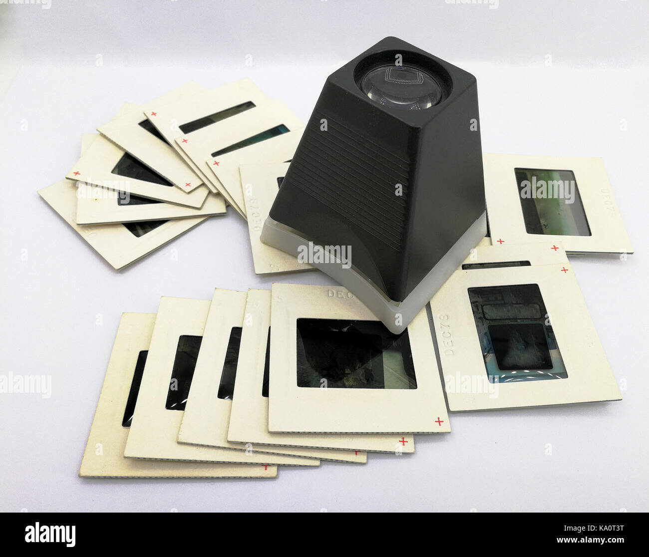 old slides and lens viewfinder Stock Photo - Alamy