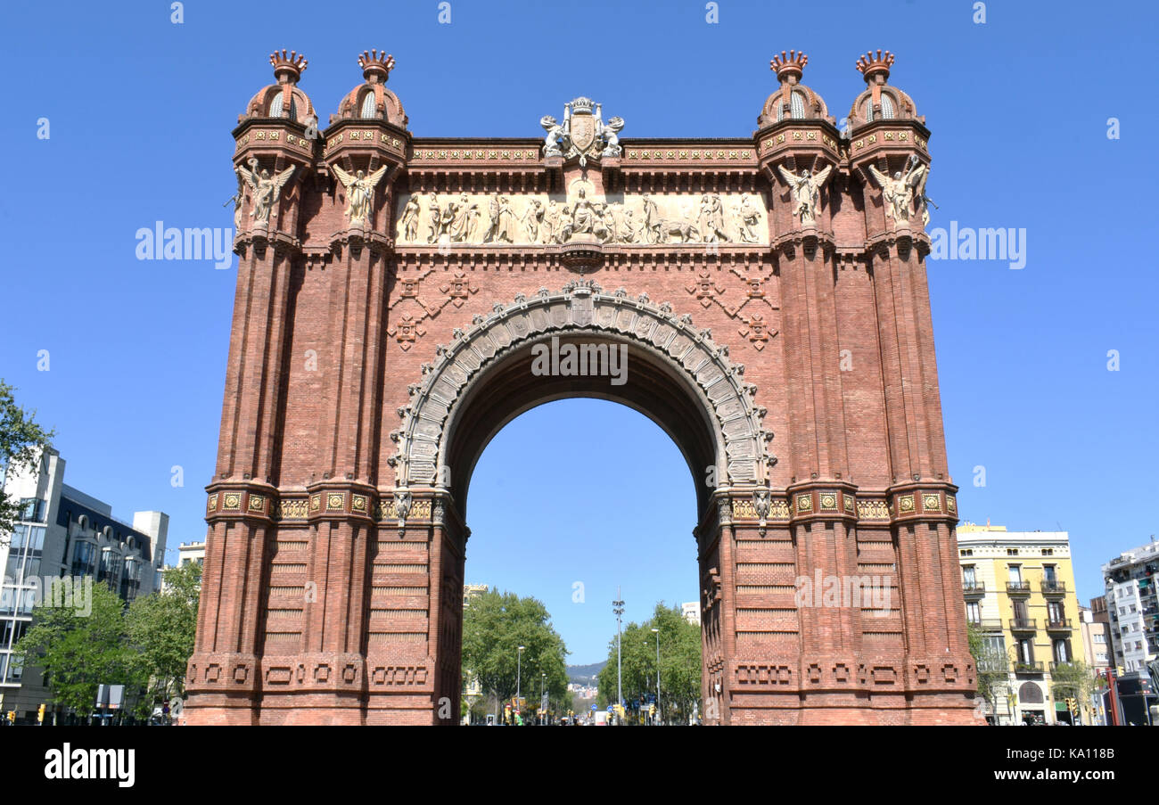Arch of victory Barcelona Stock Photo - Alamy