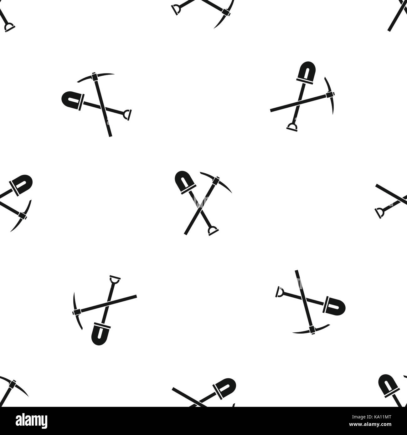 Shovel and pickaxe pattern seamless black Stock Vector Image & Art - Alamy