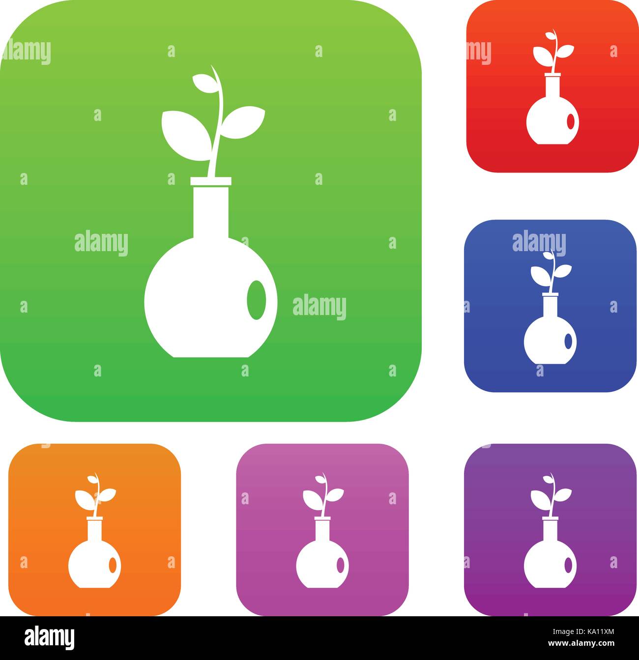 Plant in a vase set color collection Stock Vector Image & Art - Alamy