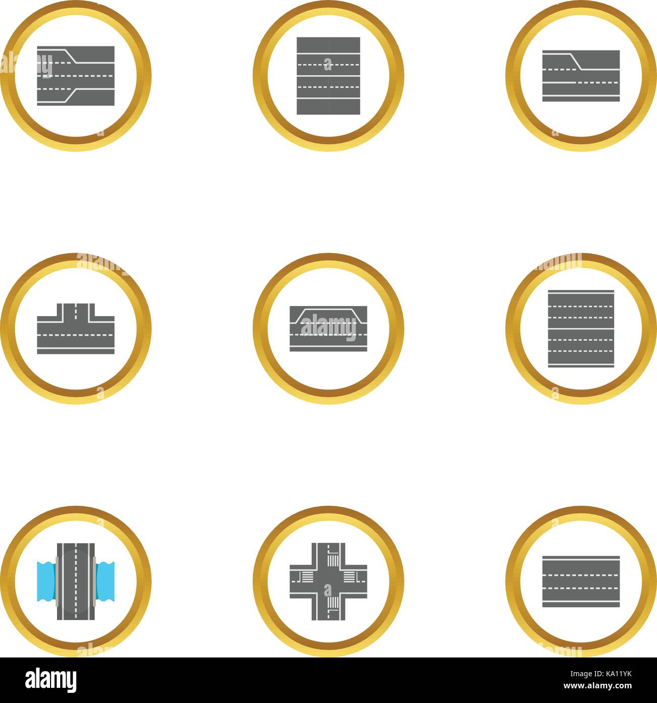 City road icons set, cartoon style Stock Vector Image & Art - Alamy