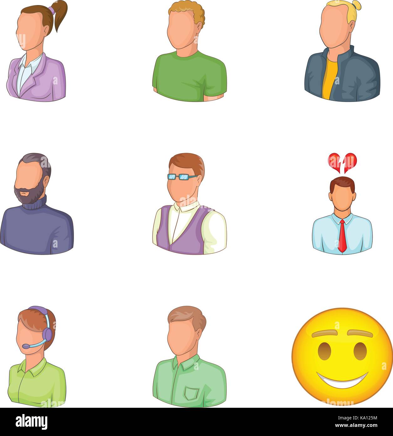 Individual icons set, cartoon style Stock Vector Image & Art - Alamy