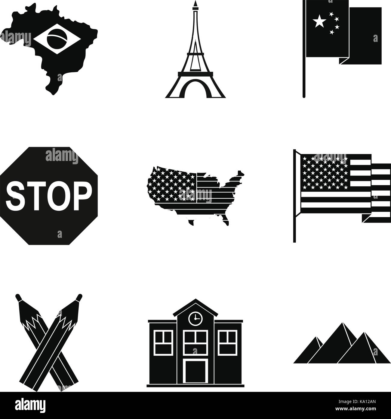 Mapping icons set, simple style Stock Vector Image & Art - Alamy