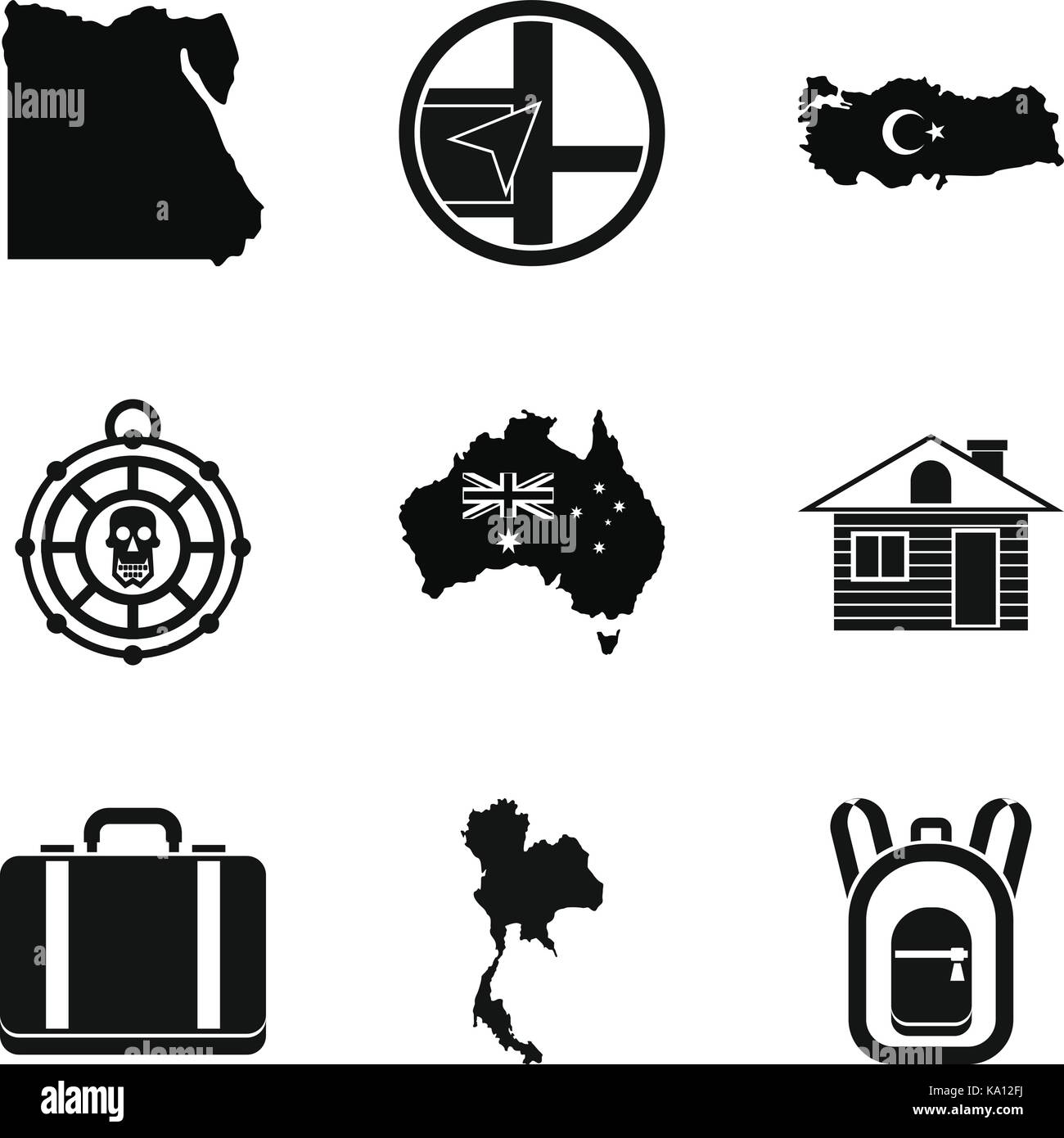 Cartography icons set, simple style Stock Vector Image & Art - Alamy