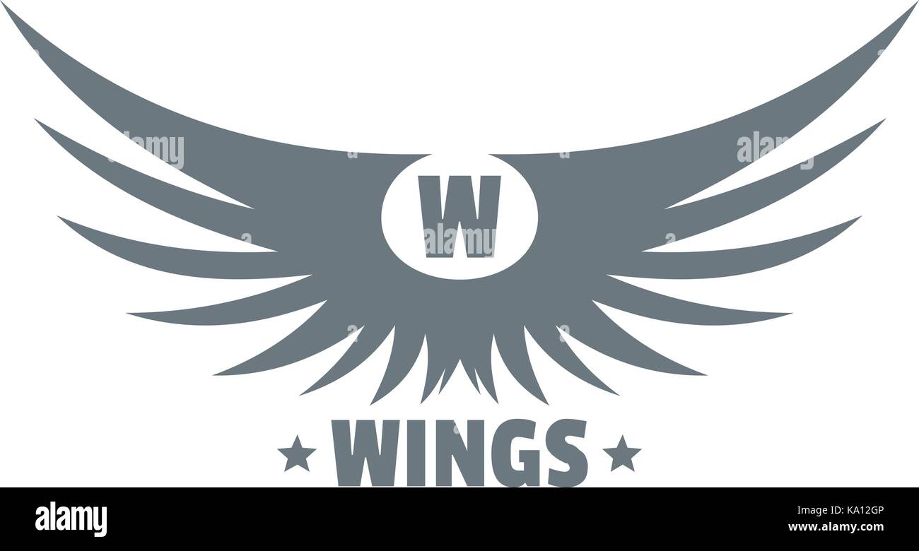 Modern wing logo, simple gray style Stock Vector Image & Art - Alamy