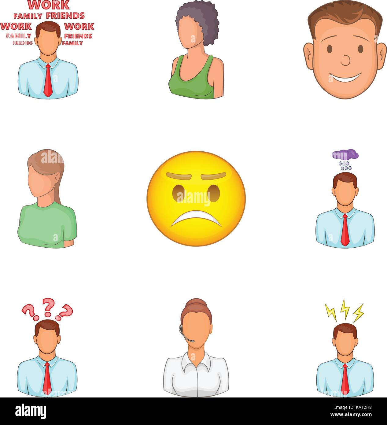 Personification icons set, cartoon style Stock Vector Image & Art - Alamy