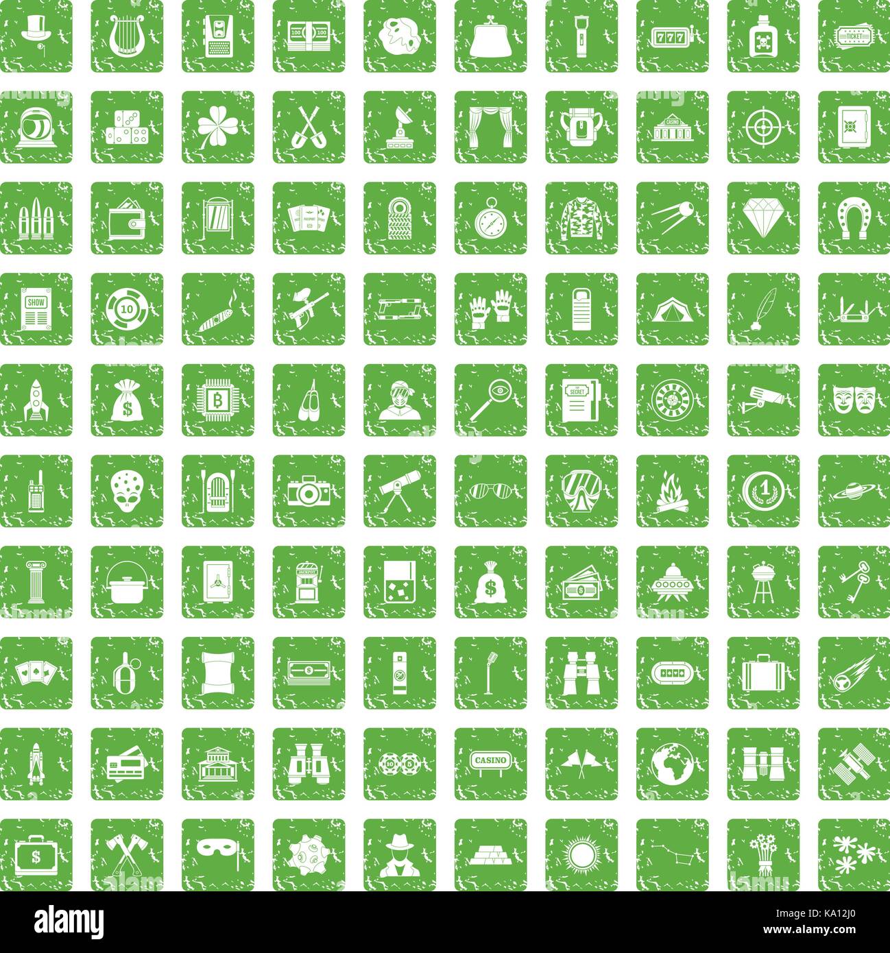 100 adult games icons set grunge green Stock Vector Image & Art - Alamy