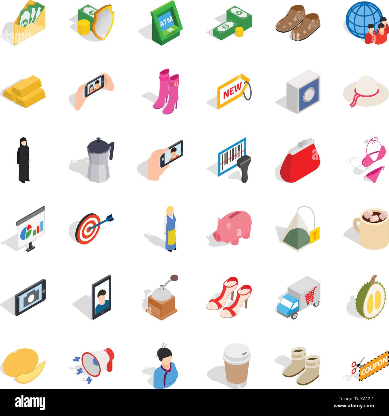 Woman icons set, isometric style Stock Vector Image & Art - Alamy