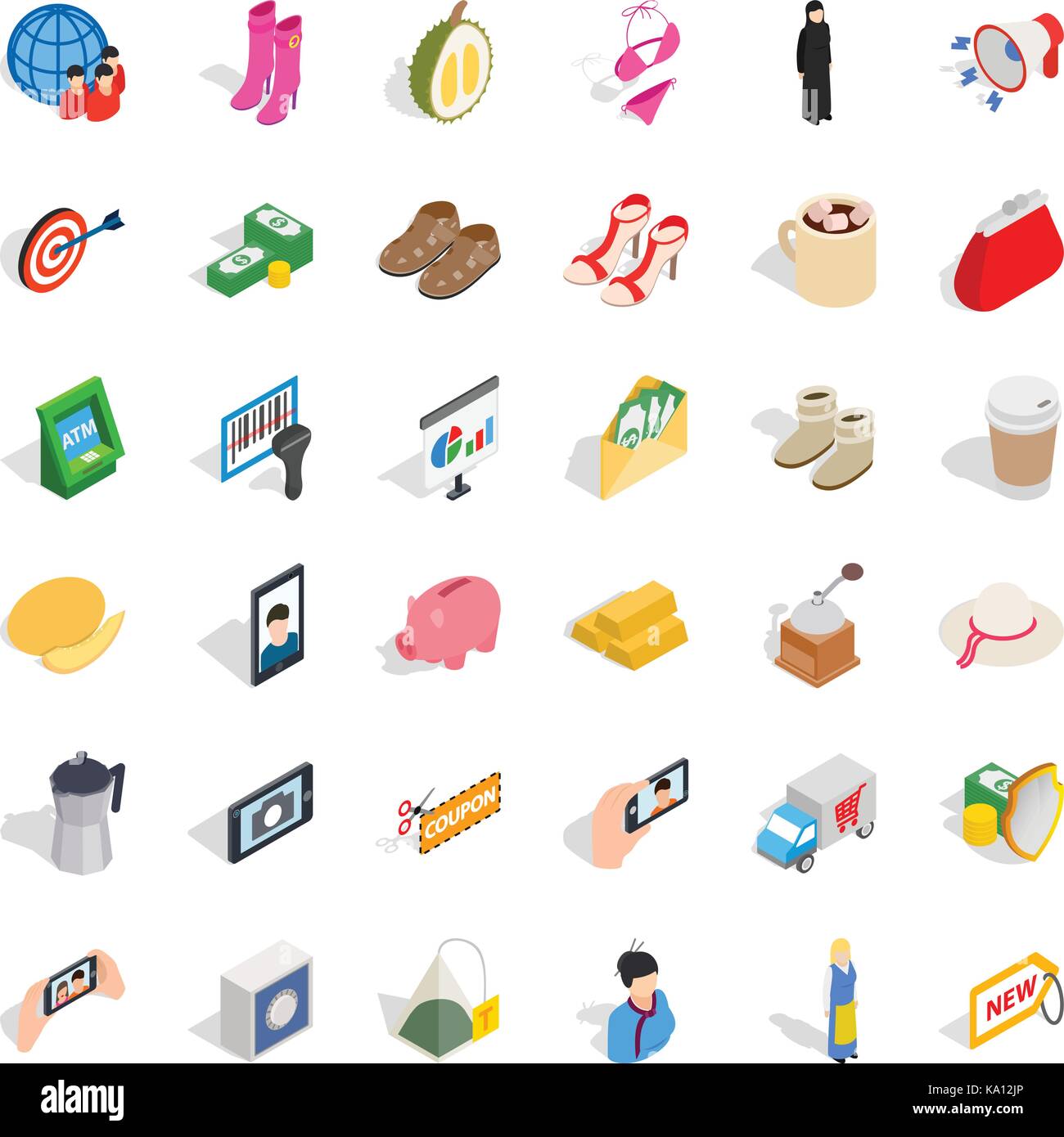 Operator icons set, isometric style Stock Vector Image & Art - Alamy