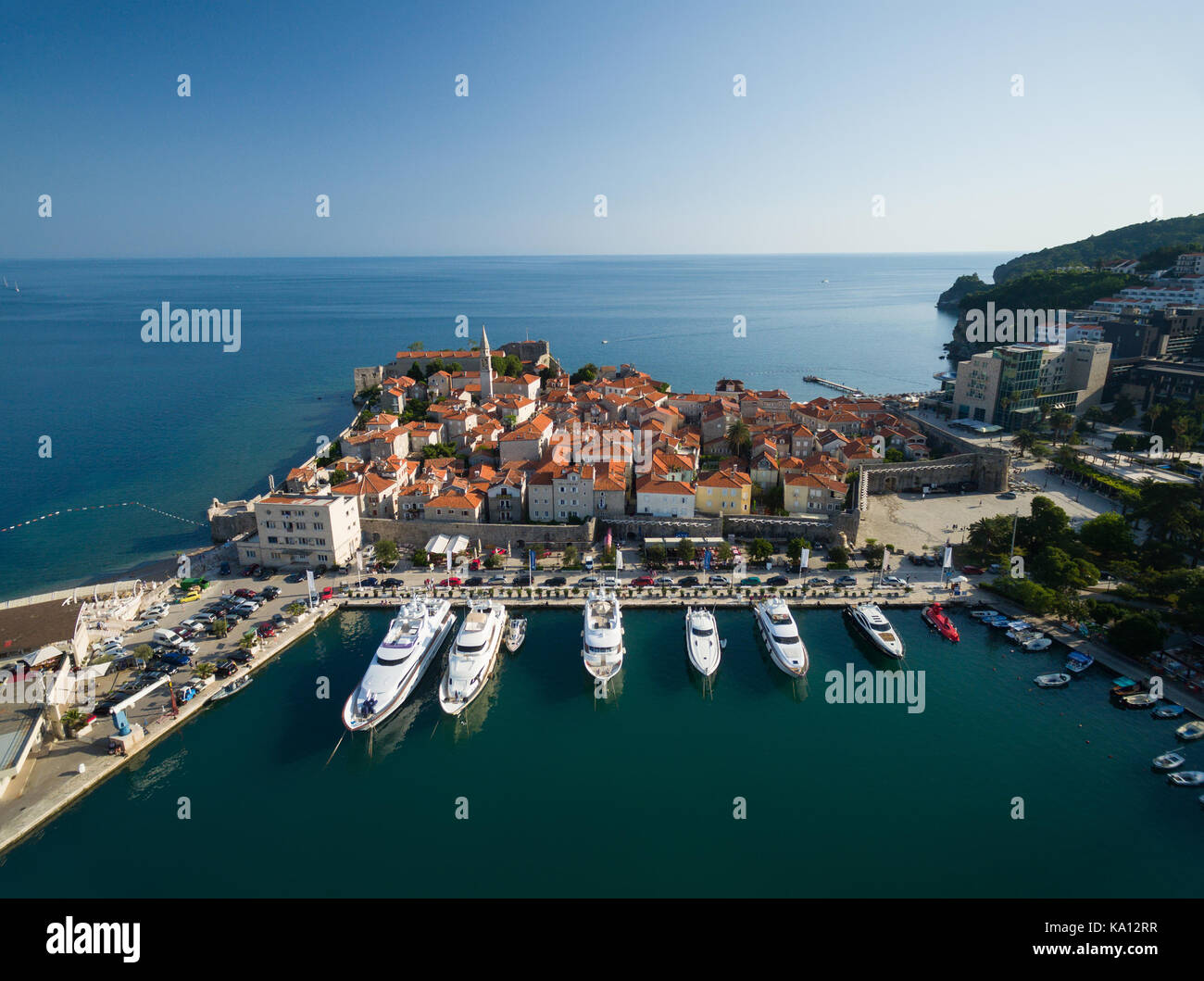 Aerial View of Old Budva in Montenegro Stock Photo - Alamy