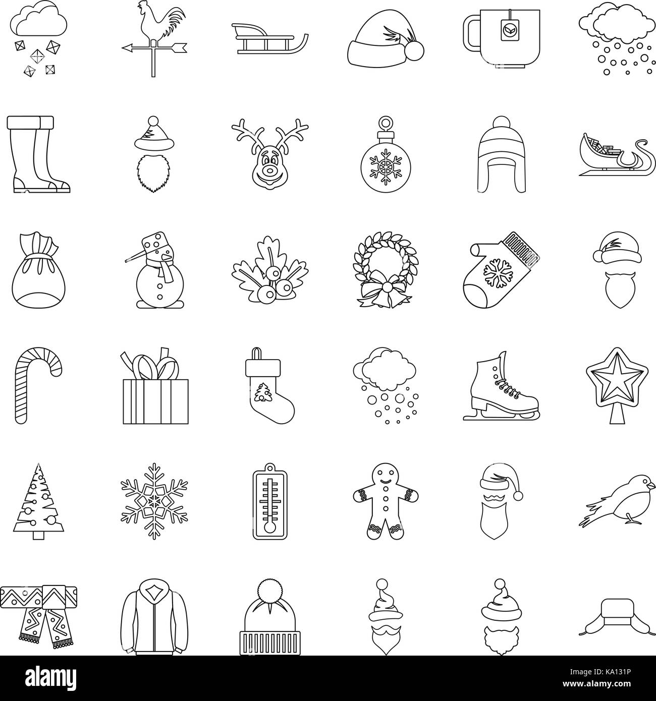 Cold icons set, outline style Stock Vector Image & Art - Alamy