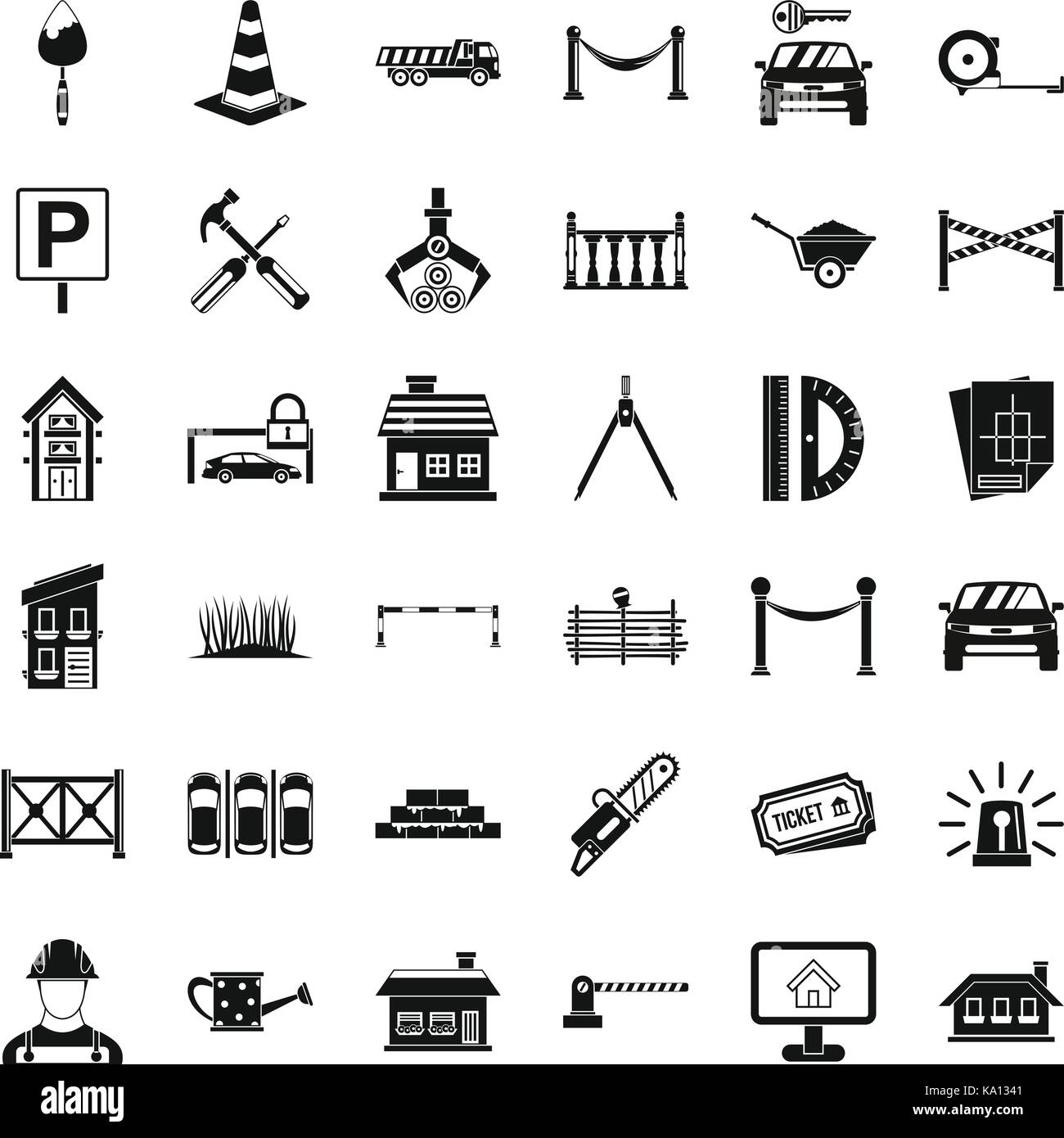 Barrier icons set, simle style Stock Vector Image & Art - Alamy