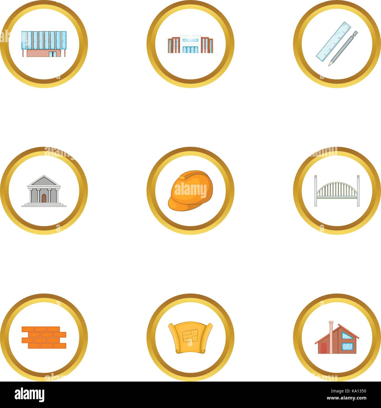 Architecture item icons set, cartoon style Stock Vector Image & Art - Alamy