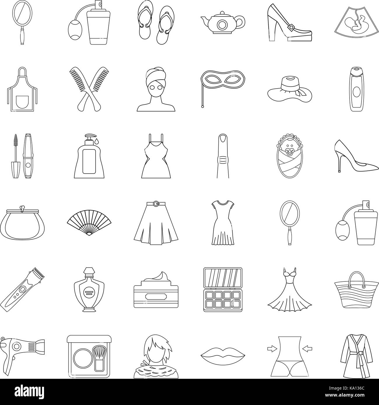 Spa icons set, outline style Stock Vector Image & Art - Alamy