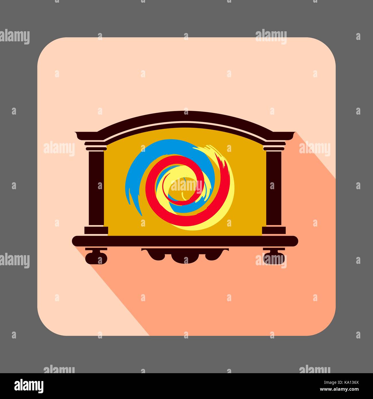 Museum abstract exposition concept background, cartoon style Stock ...