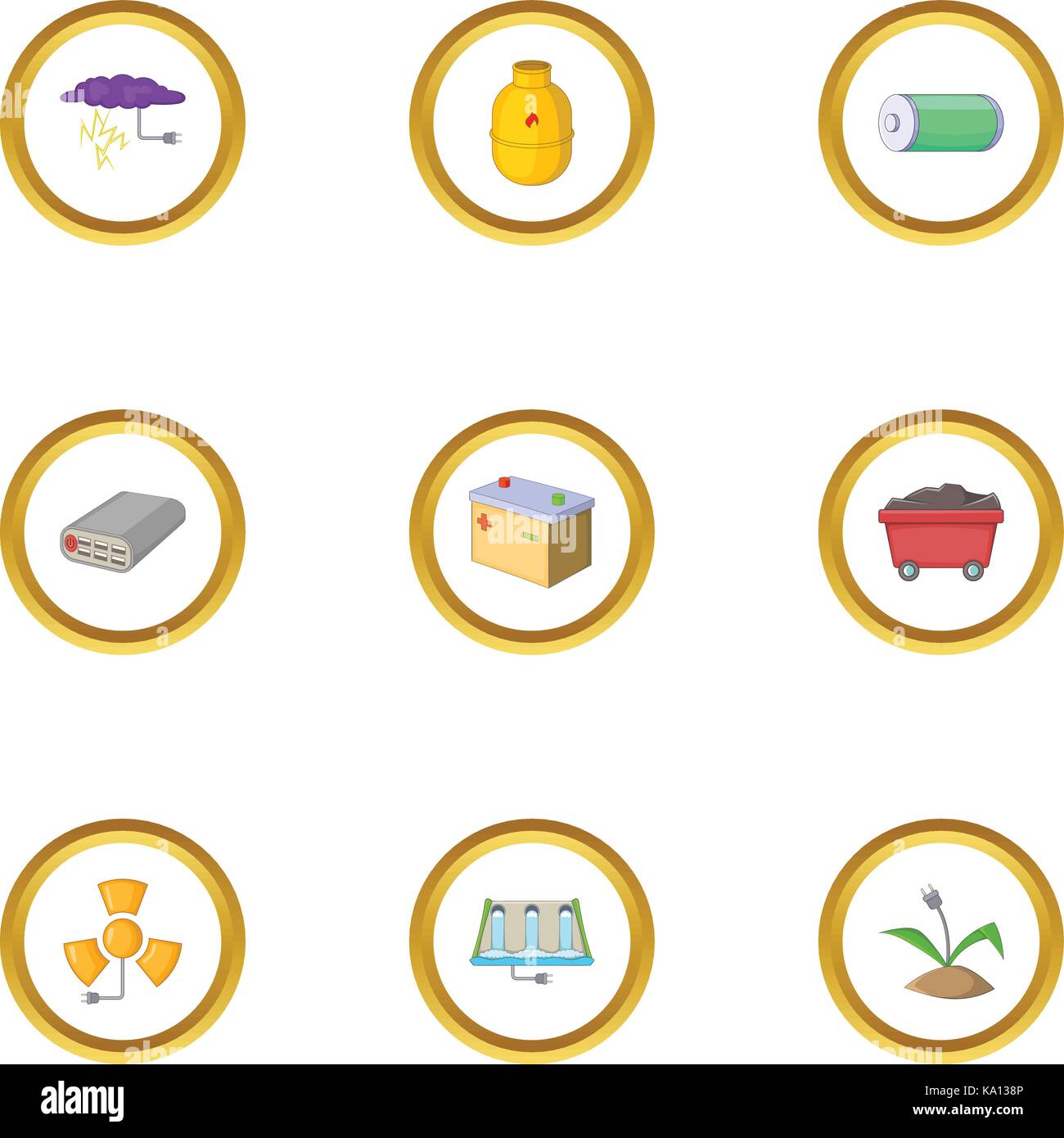 Energy industry icons set, cartoon style Stock Vector Image & Art - Alamy