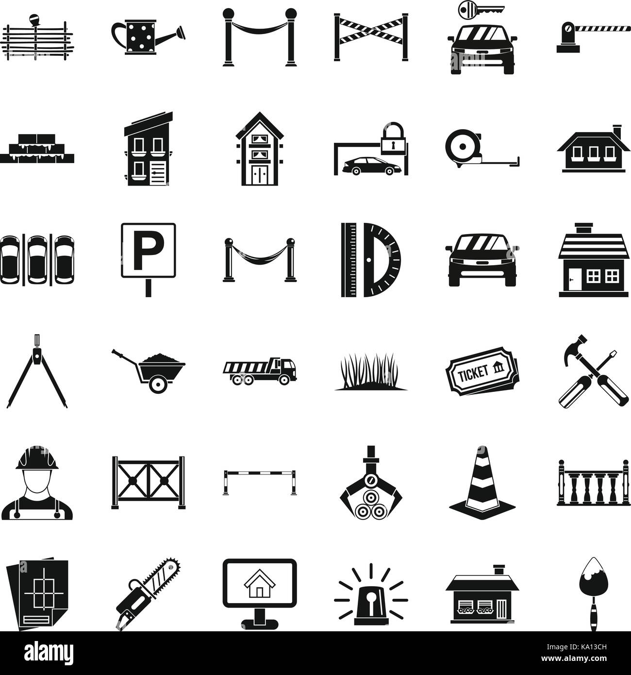 Building icons set, simle style Stock Vector Image & Art - Alamy