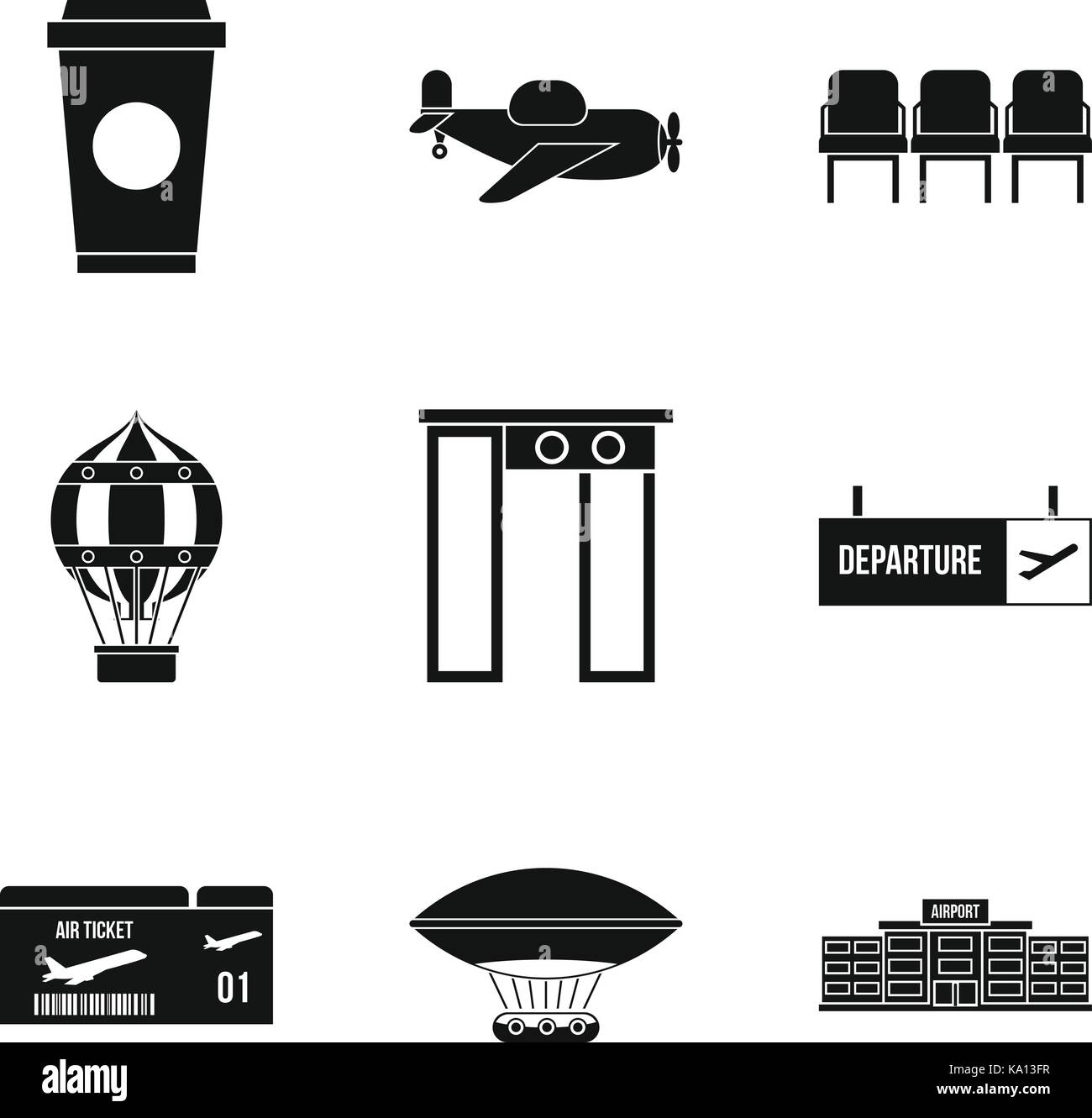 Boarding pass icons set, simple style Stock Vector Image & Art - Alamy