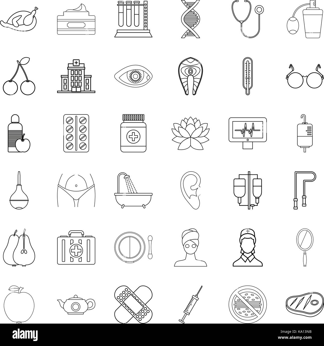 Spray icons set, outline style Stock Vector Image & Art - Alamy