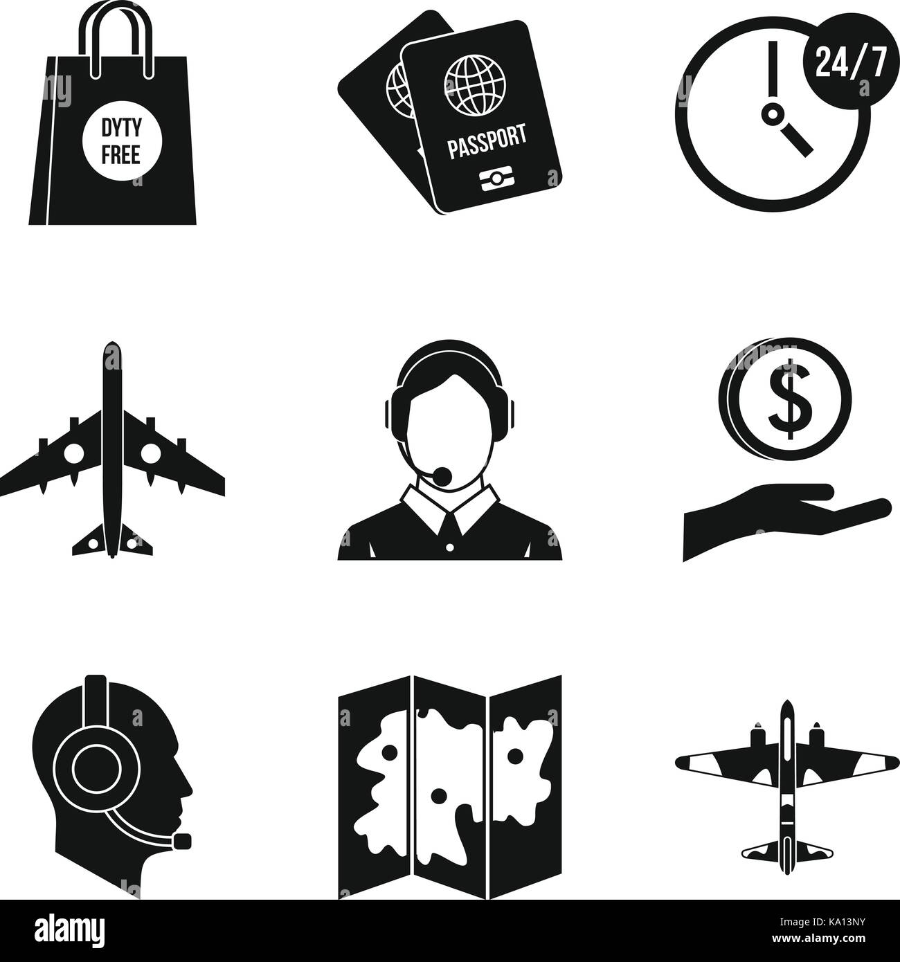 Dispatcher icons set, simple style Stock Vector Image & Art - Alamy