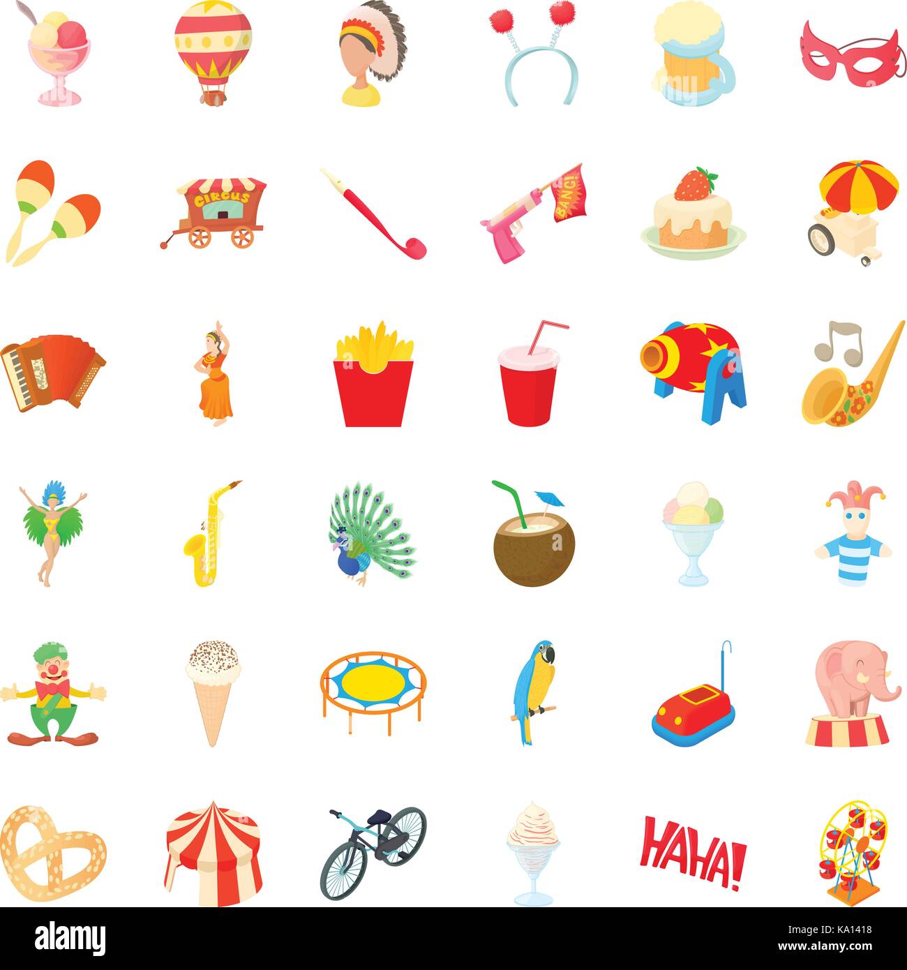 Clown icons set, cartoon style Stock Vector Image & Art - Alamy