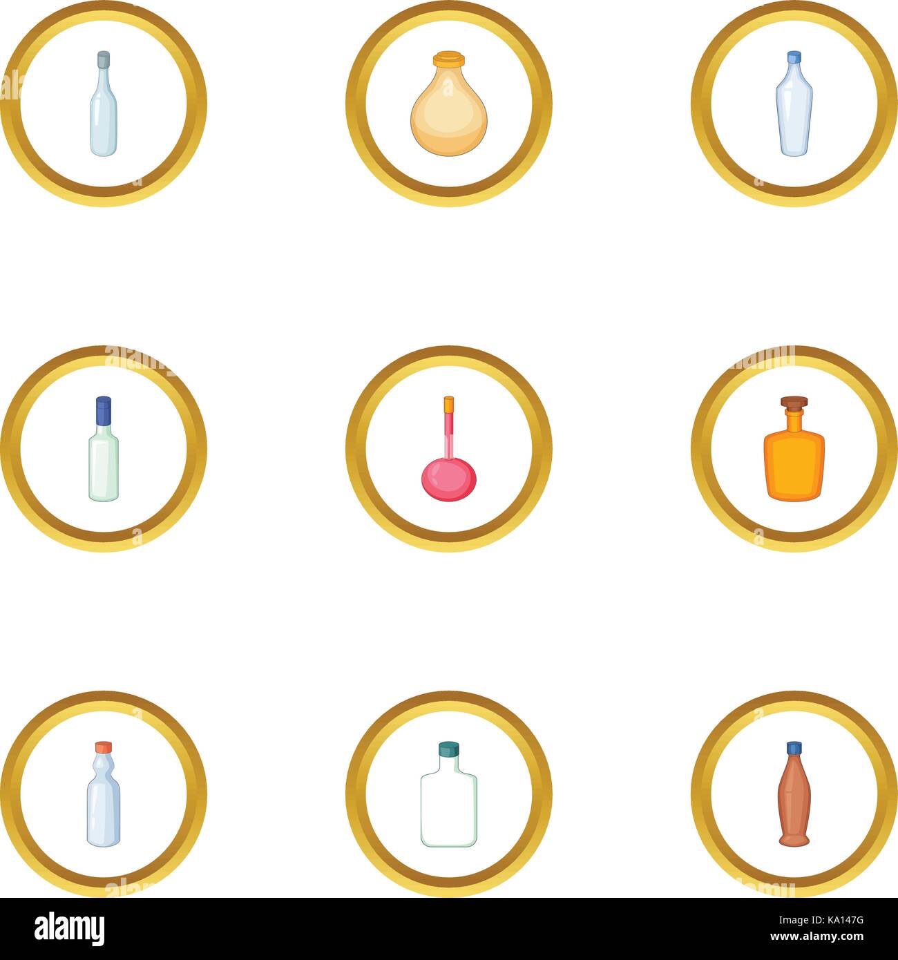 Bottle icons set, cartoon style Stock Vector Image & Art - Alamy